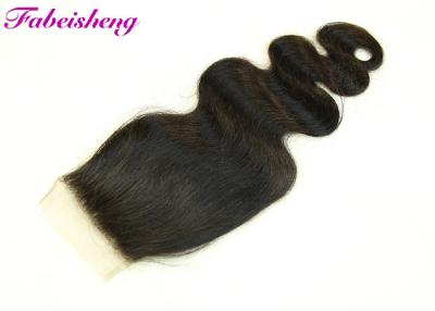 China Free Parting 4x4 Lace Closure  ,  Virgin Indian Hair Soft Body Wave 18