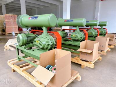 China 4.89-17.86m3/Min 100mm Port dia. Rotary 10KPA - 50 KPA Tri Lobe Roots Blower Reliable Aerator for sale