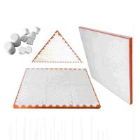 China Mining & Aggregate Polyurethane Ceramic Wear Liner with 92-95% Alumina Tiles & 300x300x63mm Standard Size for sale