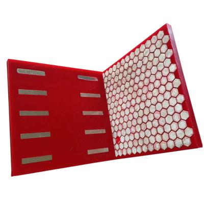 China Polyurethane Ceramic Conveyor Chute Liners 120×80×20mm Steel Backed Wear Resistant Lining for sale