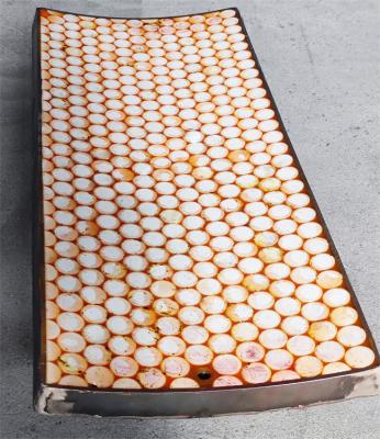 China Polyurethane Backing Ceramic Wear Liner 300x300x50mm with 31mm Ceramic Tiles for Impact Resistance for sale
