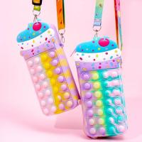 China Creative Children Cosmetic Play Makeup Kit With Cute Silicone Pop Push It Bag ODM for sale