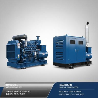 China Baudouin 800kva 900kva 1000kva Generator Silent Open Type diesel Generator Set Good Quality Low Price Natural Gas Power Generator for sale