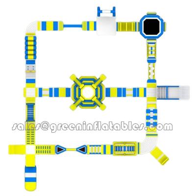 China Price equipment tube adult mini trampoline inflatable floating water slides island water park design for sale