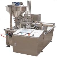 China Automatic Rotary Cup Filling Sealing Machine 1000 Cups Per Hour Stainless Steel 304 for sale