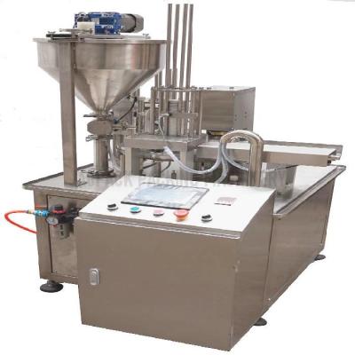 China Automatic Rotary Cup Filling Sealing Machine 1000 Cups Per Hour Stainless Steel 304 for sale