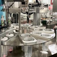 China Rotary Cup Filling Sealing Machine 220V 50Hz 1.8KW PLC Control Automatic for sale