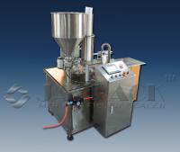 China Precision Rotary Cup Filling Sealing Machine For Density / Viscous Liquids for sale