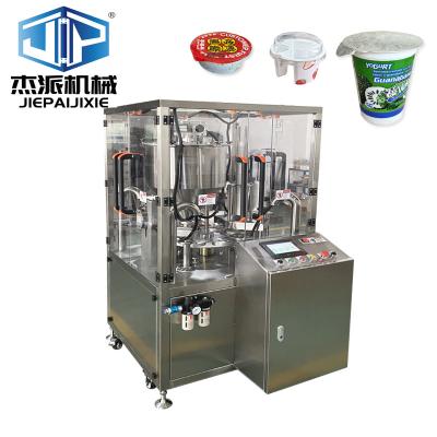 China Rotary Cup Filling Sealing Machine 1.3KW 380V 1000 Cups/Hour for Food Beverage for sale