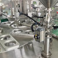 China PLC Controlled HMI Vacuum Yogurt Cup Filling Sealing Machine Temperature Control Full Automatic High Speed for sale