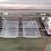 China Automatic Tray Sealing Machine 26 Trays/min Film Heat Sealing for PP PE PVC PET for sale