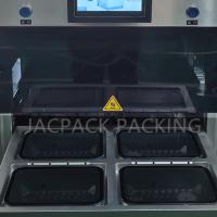 China Vertical Plastic Tray Gas Flushing Sealing Machine With Nitrogen Filled For Meat Fruit Tray for sale