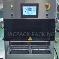 China Vertical Plastic Tray Gas Flushing Sealing Machine With Nitrogen Filled For Meat Fruit Tray for sale