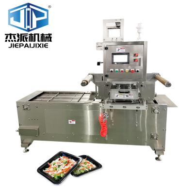 China Automatic Tray Sealing Machine 480 Trays per Hour Roll Film Heat Sealing 2100×900×1700mm for sale
