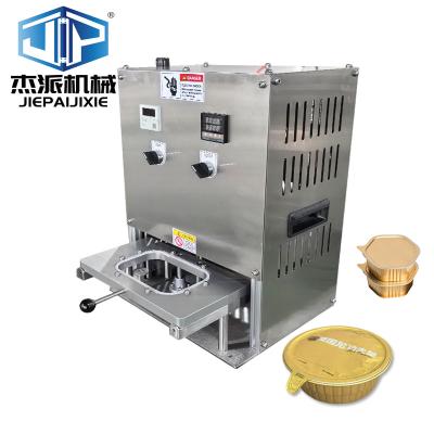 China Semi Auto Desktop Aluminum Foil Tray Sealing Machine 300-400 Trays Per Hour 220V for sale