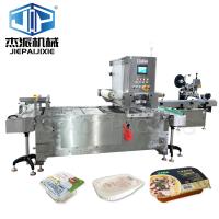 China Tray Sealing and Labeling Machine 2400-2800 Trays/Hr 4800mm Food Packaging Sealer for sale