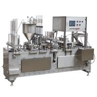 China High Speed PLC And HMI Control Yogurt Cup Filling Sealing Machine for sale