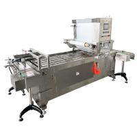 China PLC Controlled 1.5KW Vacuum Tray Sealer Machine 600mm Film 400x300mm Tray for sale
