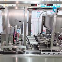 China Touch Screen Operation System Plastic Cup Filling Sealing Machine with ±1% Filling Error for sale