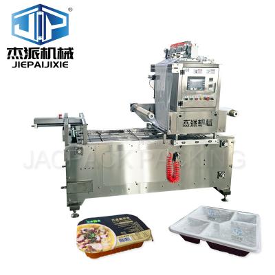 China Linear Vacuum Tray Sealing Machine 1000 Trays Per Hour 380V 3 Phase Food Tray Sealer for sale