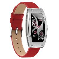China Fashionable Red Strap RTL8762CK Ladies Smart Bracelet IP68 Waterproof for sale