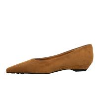 China 3683-15 All-Match Daily Simple And Comfortable Suede Pointed Shallow Mouth Low Heel Wedge Hee for sale