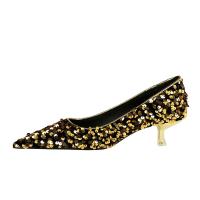 China 237-21 Korean New Style Fashion Temperament Banquet Shining Sequins Women'S Mid-Heel Shallow Mouth Pointed Toe Sparkling Single Shoes for sale