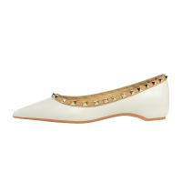 China 533-5 Korean Spring And Autumn New Shallow Mouth Pointed Toe Height-Enhancing Women'S Shoes Rivet Decoration Color Matching Patent Leather Pedicure Shoes for sale
