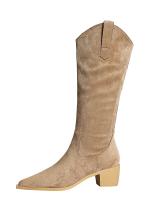 China Chunky Heel Pointed Toe Suede Dress Boots For Winter-009-32 for sale