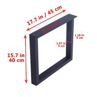 China Powder Coated Rustic Decory Square Tube Table Legs for Heavy Duty Metal Dining Table for sale