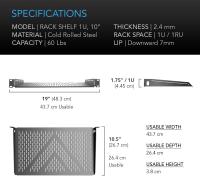 China 19in Equipment Racks Mount Rails Network Equipment Server UPS Mount Rail Kit 10in Deep for sale