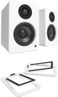 China ISO9001 Rohs CE Desktop Speaker Stands for Small Speaker Tilted Tabletop Steel Computer Speaker Stands for sale