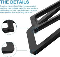 China ISO9001 Rohs CE Desktop Speaker Stands for Small Speaker Tilted Tabletop Steel Computer Speaker Stands for sale