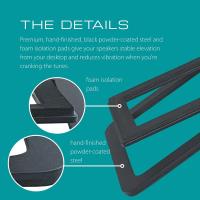 China ISO9001 Rohs CE Fixed Steel Desktop Speaker Stands for Small PC and Gaming Speakers for sale