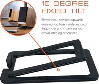 China ISO9001 Rohs CE Fixed Steel Desktop Speaker Stands for Small PC and Gaming Speakers for sale