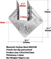 China Hurricane Tie 18-Gauge Galvanized Steel Joist Hangers 1.2mm Thick for Roofing Trusses for sale