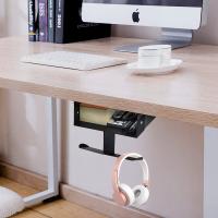 China Home Office Desk Under Desk CPU Mount With Headphone Hanger Steel Computer Mount for sale