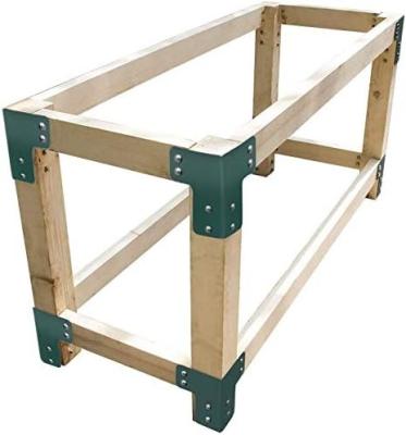China Green Galvanized Steel Elevated Platform Brackets Workbench Corner Brackets Right Angle for sale