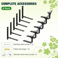 China Adjustable Window Box Brackets 6 Pack for Maximum 12'' Depth and Wall Mount Flower Boxes for sale