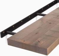 China ISO9001 Rohs CE Stamping Parts Black Metal Shelf Bracket Long Hidden Floating Bracket for sale