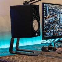 China White Black Studio Monitor Speaker Stands With Metal Iron Construction for sale