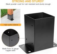 China Arbours 4inch Heavy Duty Black Powder-Coated Post Anchor Post Brackets for Wood Support for sale