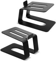 China Carbon Steel Desktop Speaker Stands for Mid-Size Bookshelf Computer Speakers Black for sale