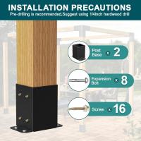 China Arbours 4inch Heavy Duty Black Powder-Coated Post Anchor Post Brackets for Wood Support for sale