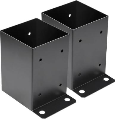 China Custom Heavy Duty Black Powder Coated Post Brackets for Pavilion Deck Railing Support for sale