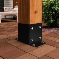 China Custom Heavy Duty Black Powder Coated Post Brackets for Pavilion Deck Railing Support for sale