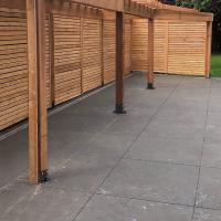 China Custom Heavy Duty Black Powder Coated Post Brackets for Pavilion Deck Railing Support for sale