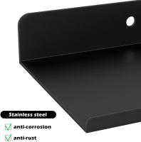 China Carbon Steel Versatile Floating Shelves Wall Mounted Metal Wall Shelf with Lip Book Storage Stand Bracket for sale