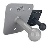 China Matte Black Powder Coated Carbon Steel Bike Rack Wall Mount Bracket Ball Head Black for sale