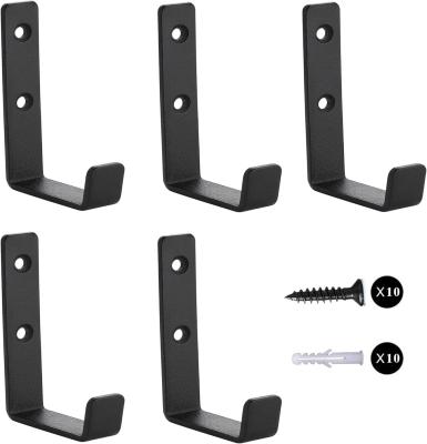 China Rohs Certified Towel Hooks Heavy Duty Black Wall Hooks 0.51*0.51*3.7inch Dimensions for sale